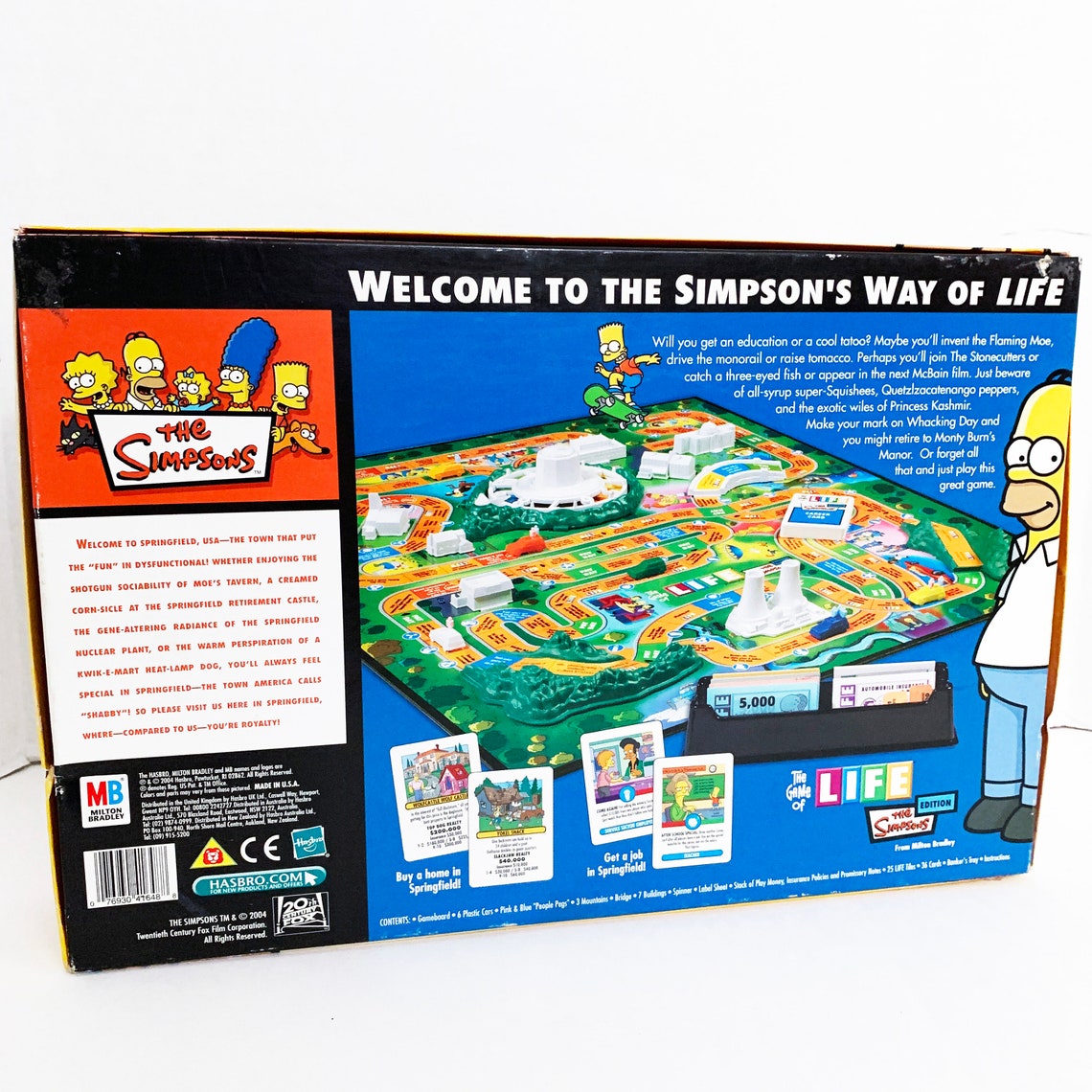 The Simpsons Game of Life Board Game Homer Bart 100% Complete in Box ...