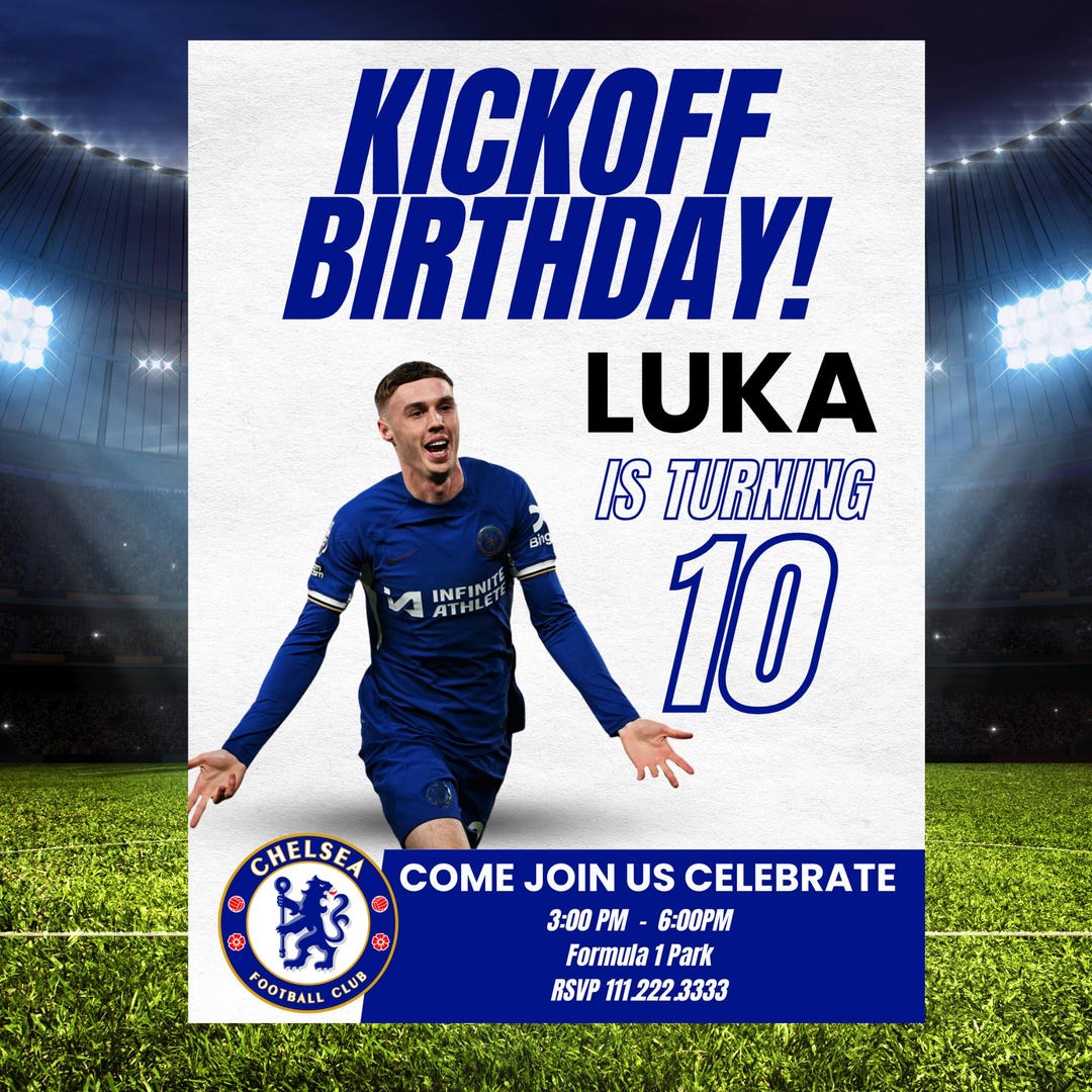 Chelsea Birthday Invitation – Digital Download - Etsy
