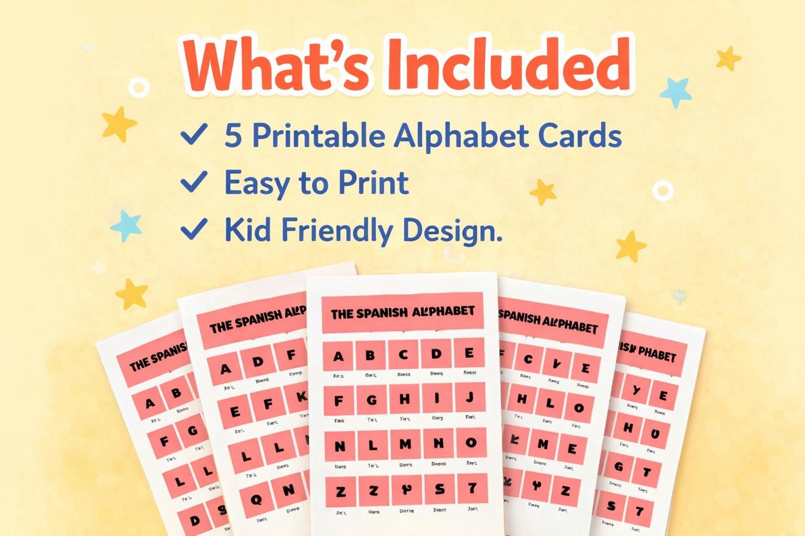 Kids Spanish Alphabet Cards Printable | Spanish ABC Flashcards ...