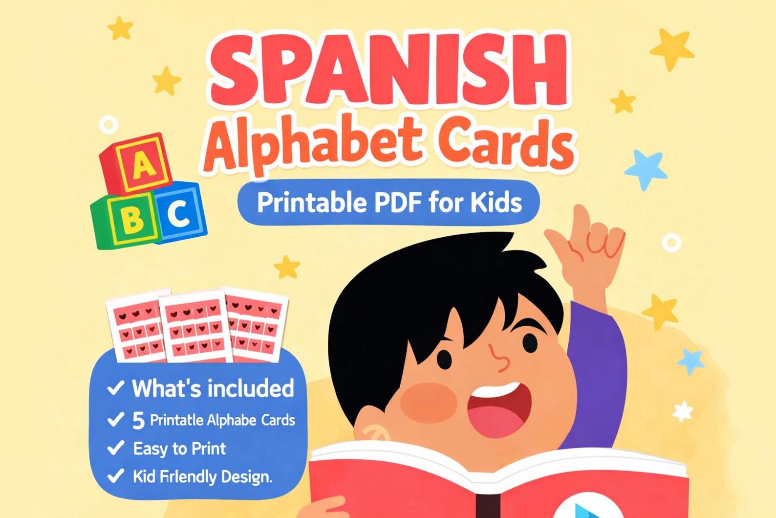 Kids Spanish Alphabet Cards Printable | Spanish ABC Flashcards ...