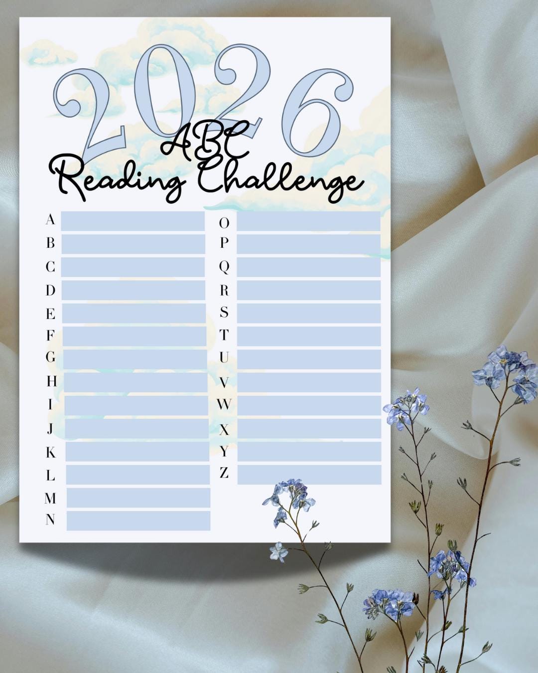 2026 Alphabet Reading Challenge Tracker, Digital Download and Print at ...