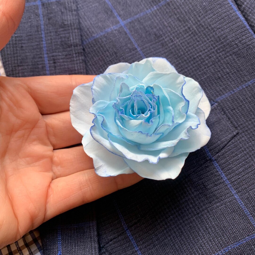 Light Blue Rose Boutonniere for Men – Groom Wedding Boutonniere – Prom ...
