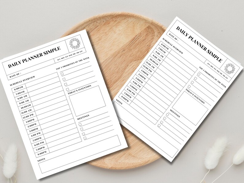 Simple Daily To-do Planner PDF – Printable Task Organizer, Productivity ...