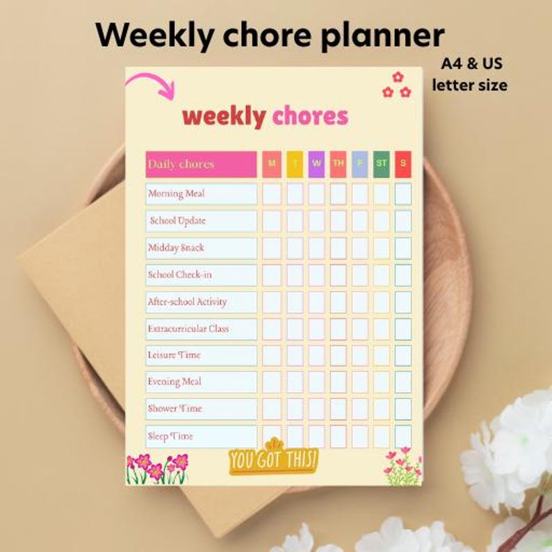 Editable Daily Routine & Chore Chart for Kids | Printable Family ...