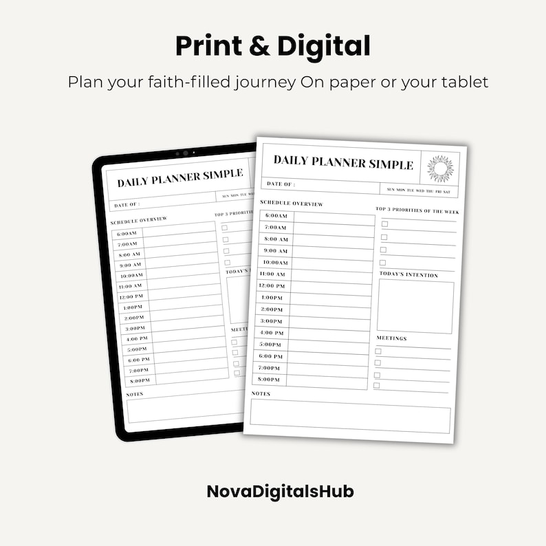 Simple Daily To-do Planner PDF – Printable Task Organizer, Productivity ...