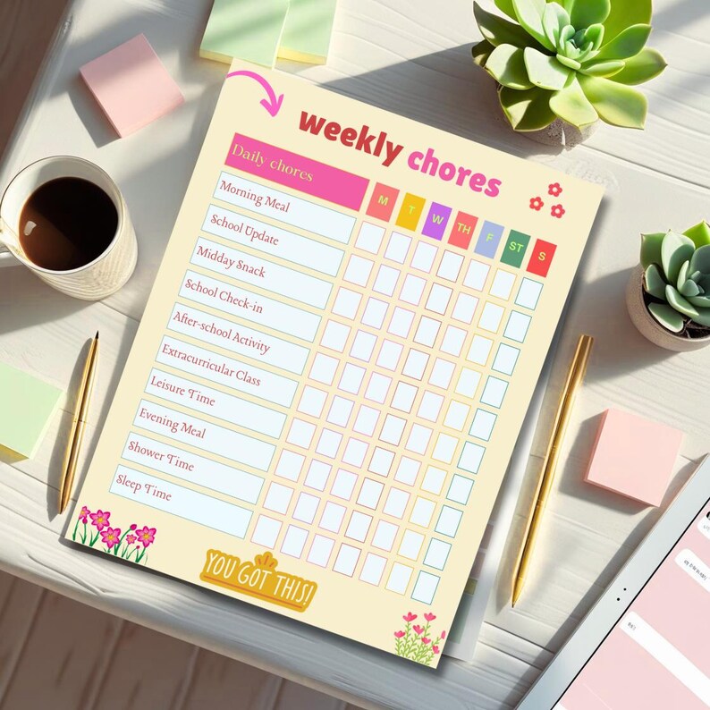 Editable Daily Routine & Chore Chart for Kids | Printable Family ...