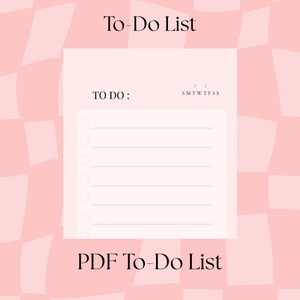 Minimalist Pink Girly To-do List | Printable Daily Planner | Aesthetic ...