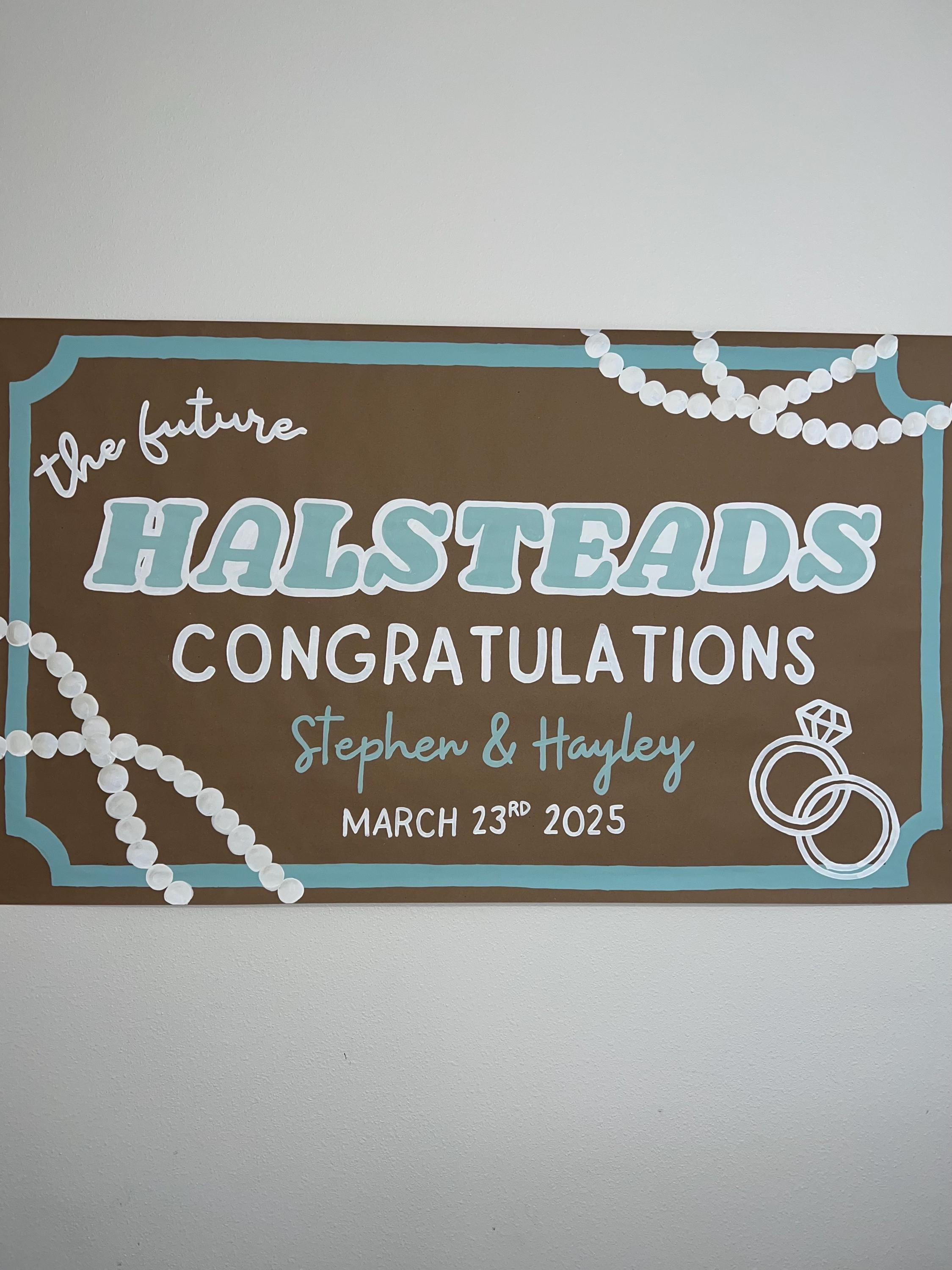 Custom Engagement Party Banner - Painted Party Banners - Personalized ...