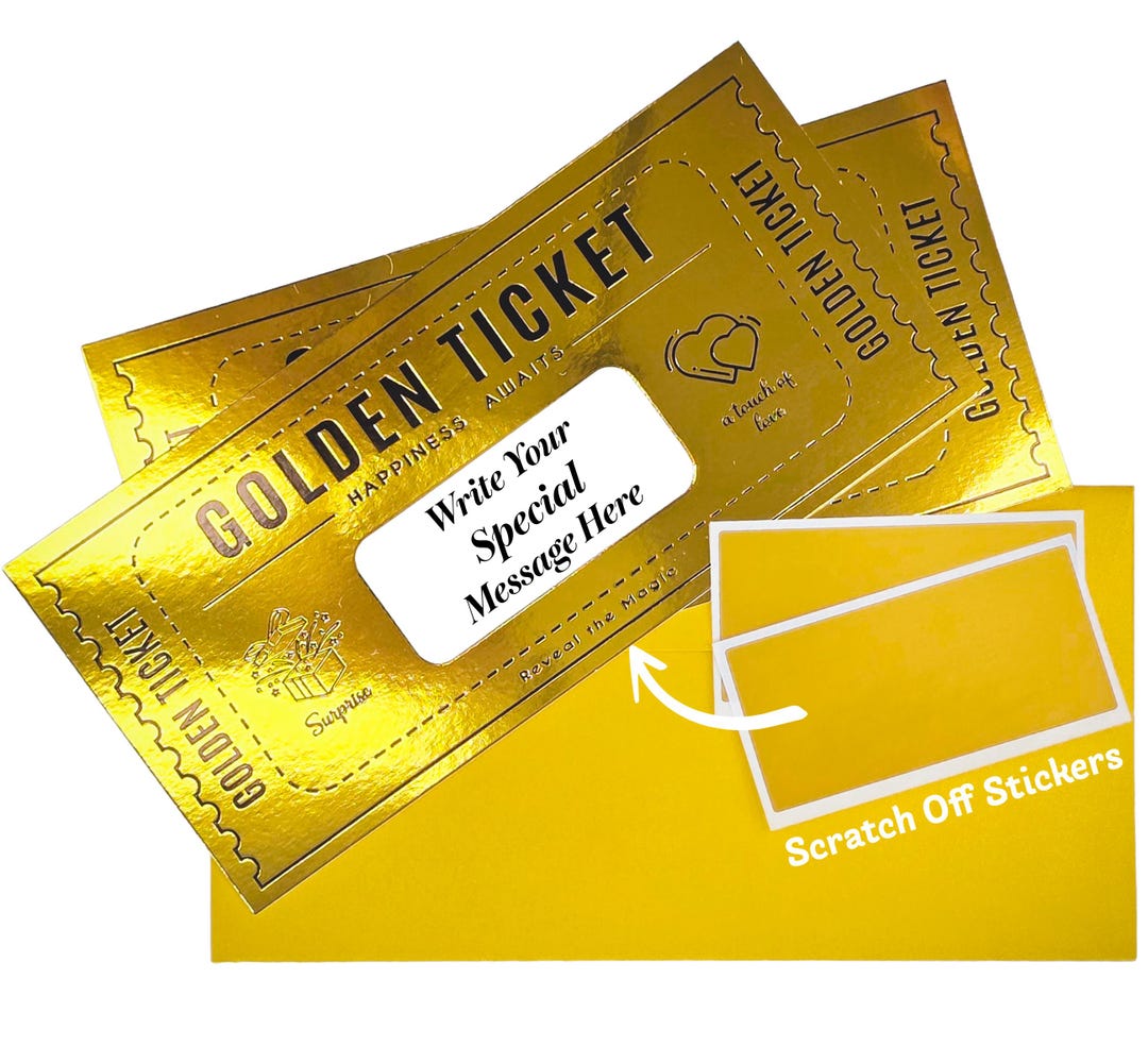 Golden Ticket Scratch off Cards - Surprise Announcement - Etsy