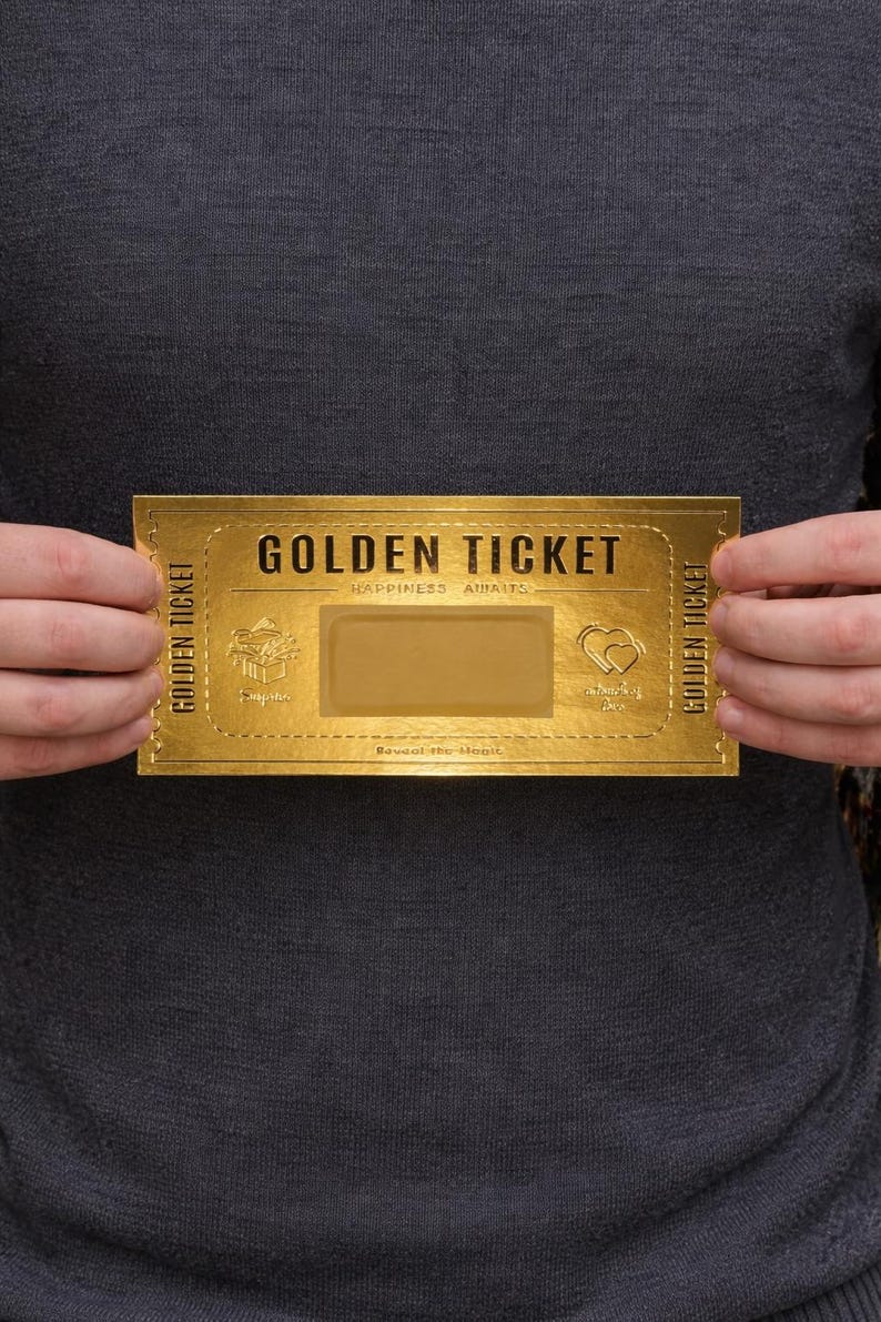 Golden Ticket Scratch off Cards - Surprise Announcement - Etsy