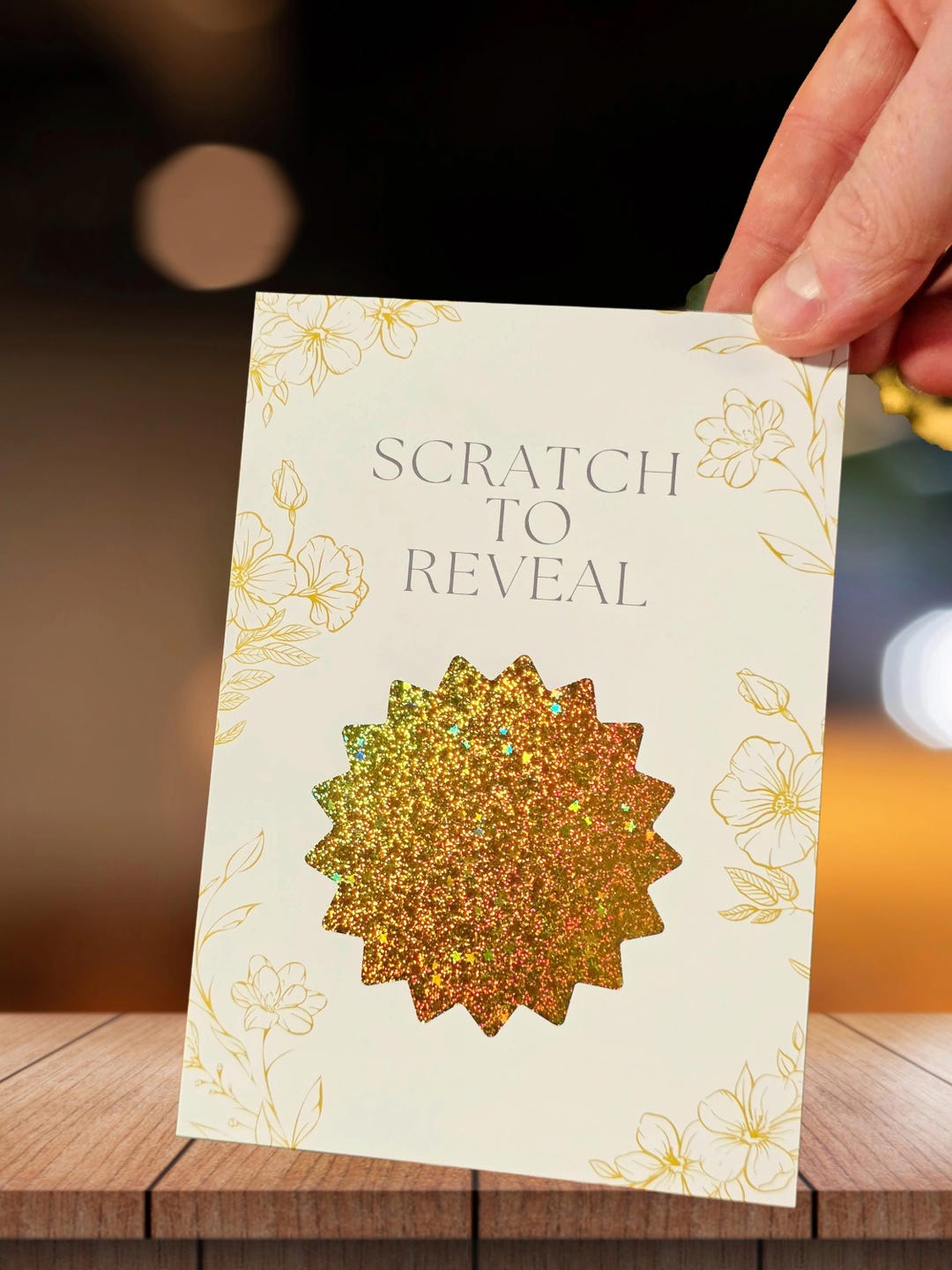 Floral Scratch to Reveal Card - Custom Message Surprise - Etsy