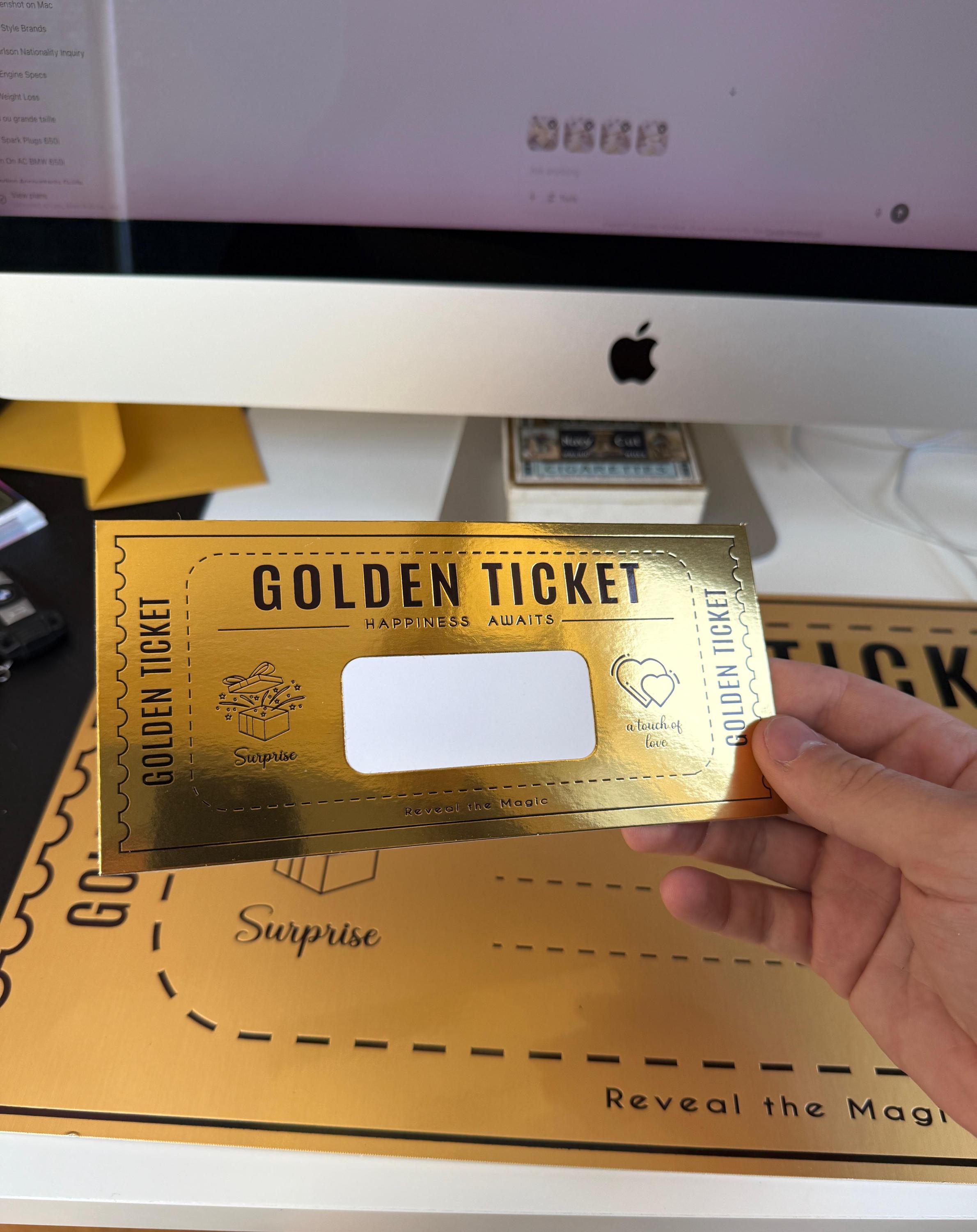 Golden Ticket Scratch off Cards - Surprise Announcement - Etsy