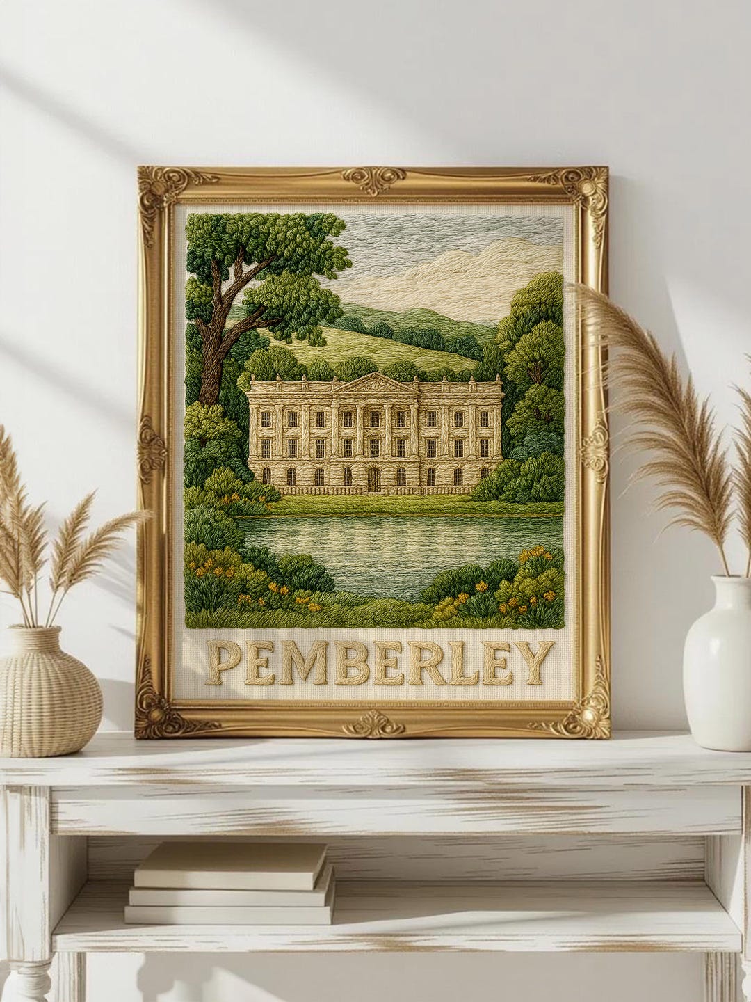 Pride and Prejudice Pemberley Print, Jane Austen Textile Wall Art ...
