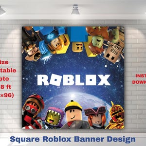 Roblox Party Backdrop | Printable 8x8ft Banner | Gamer Birthday ...
