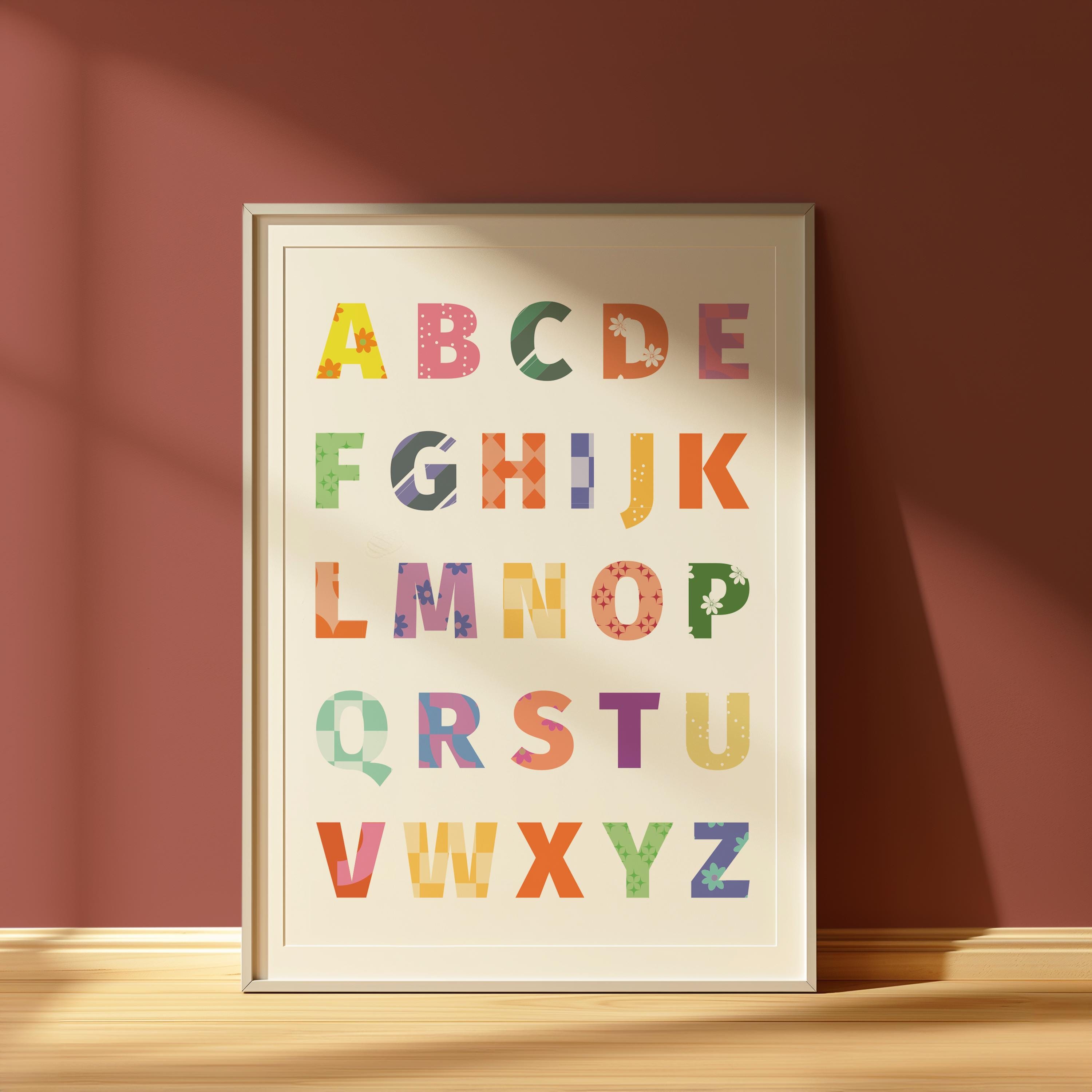 Alphabet & Numbers Nursery Prints: Educational Kids Room Decor (digital ...