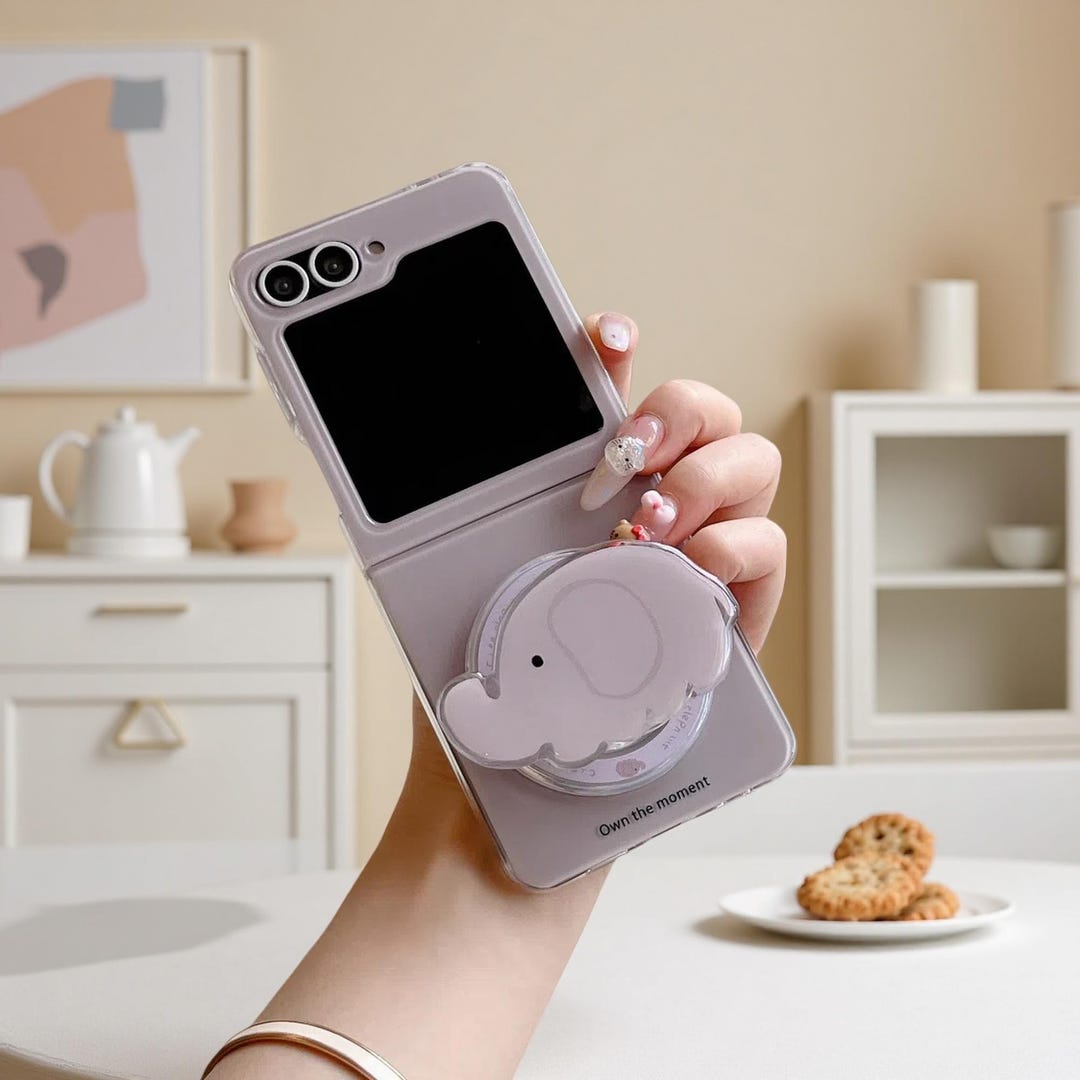 Cute Magnetic Elephant Samsung Galaxy Z Flip Case | Adorable Animal ...