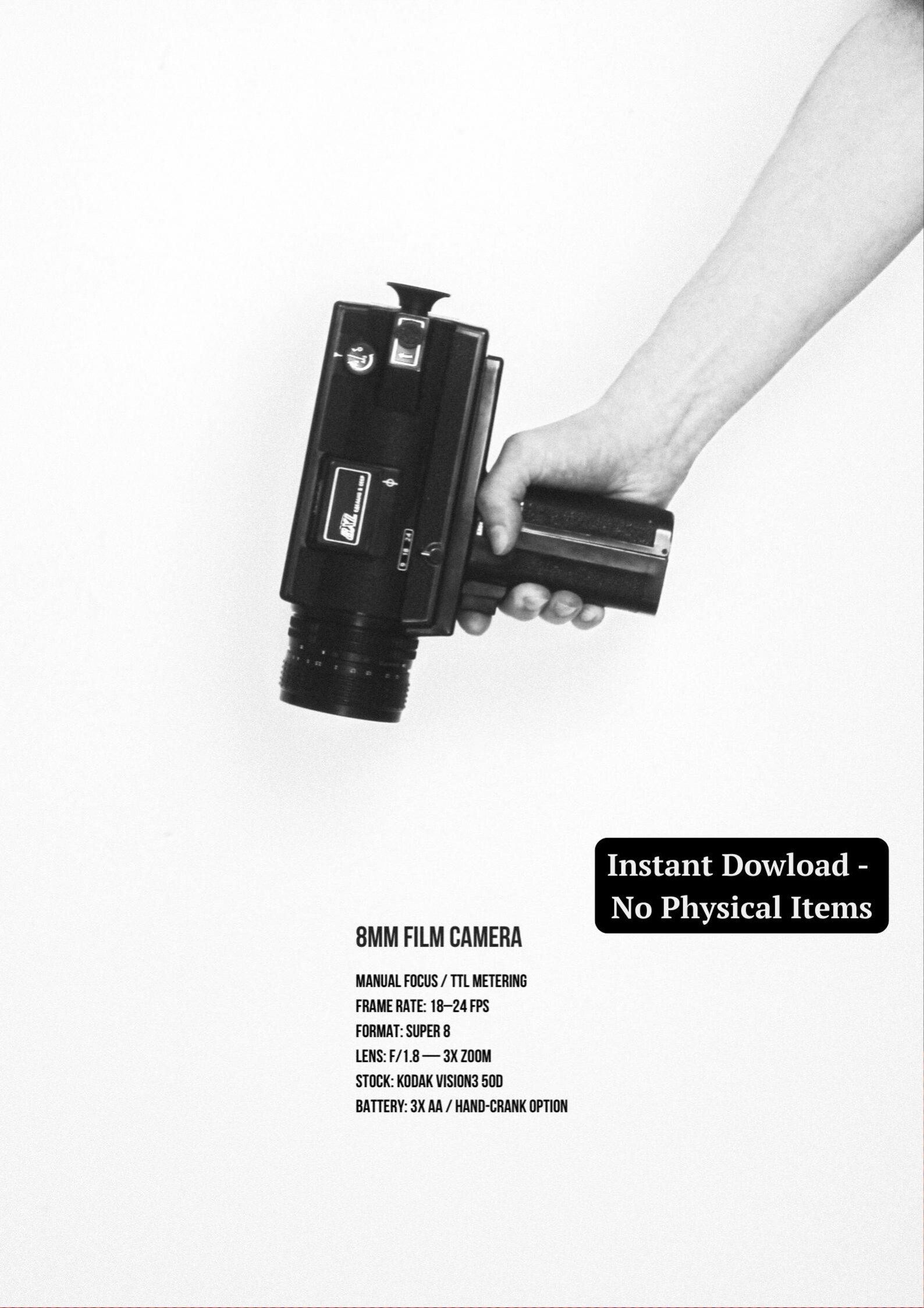Vintage 8mm Film Camera Poster – Retro Photography Wall Art (digital ...