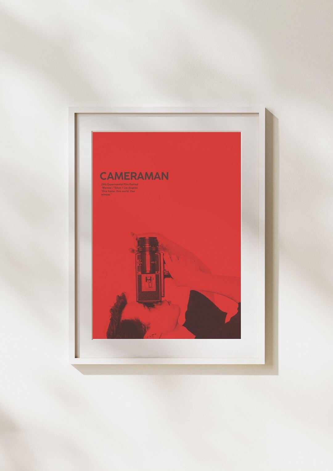 CAMERAMAN Poster – Red & Black Film Photography Print | Minimalist ...