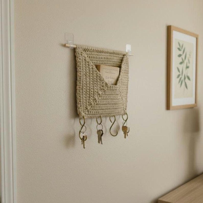 Crochet Wall Organizer Pattern, 9 Pocket Hanging Storage (PDF Pattern ...