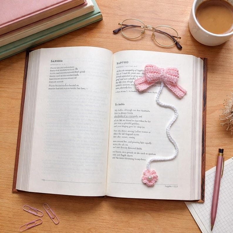 Bow Bookmark Crochet Pattern | Appliques | (US Terms) (PDF Pattern) - Etsy