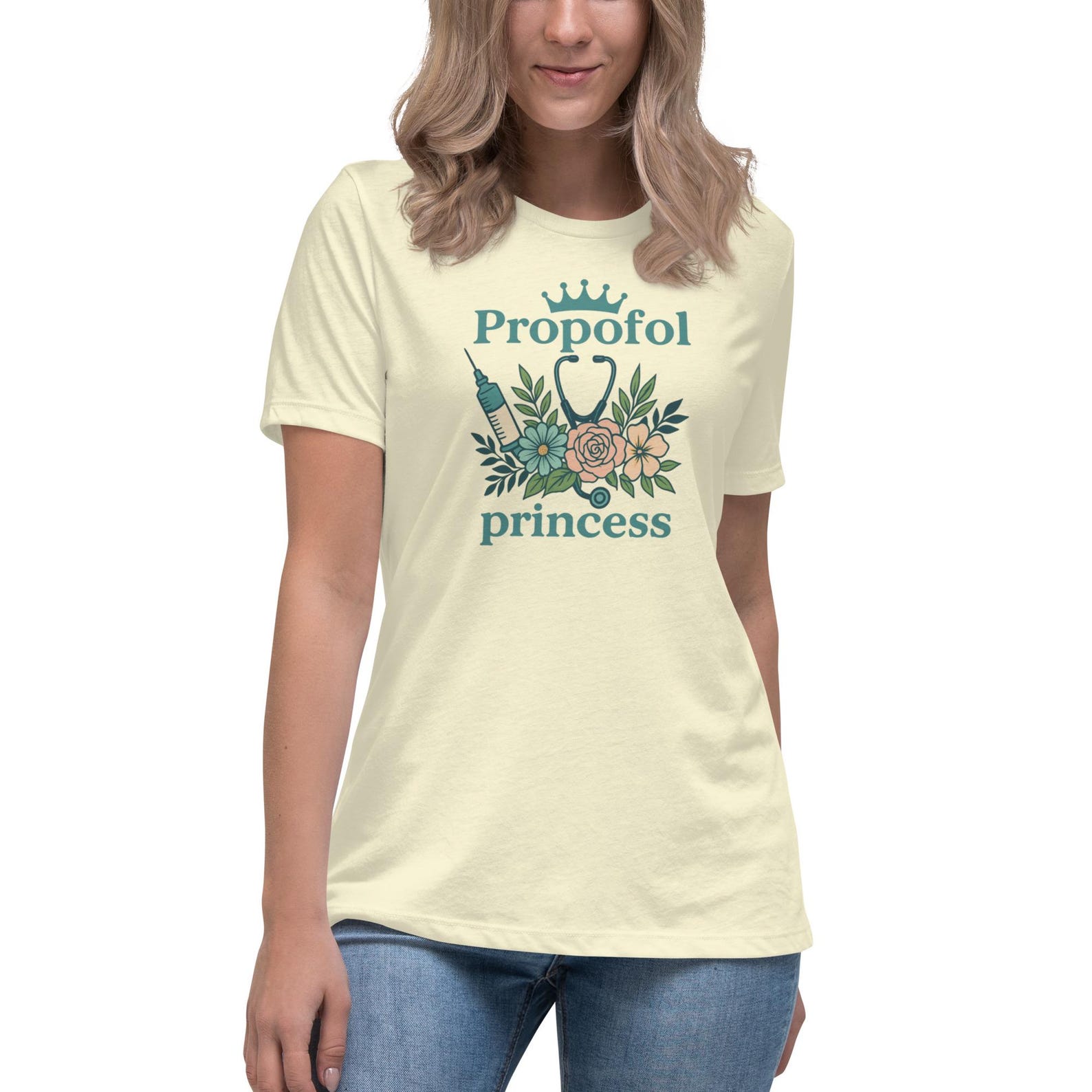 Propofol Princess Floral Medical Shirt, Cute CRNA Nurse Anesthesia T ...