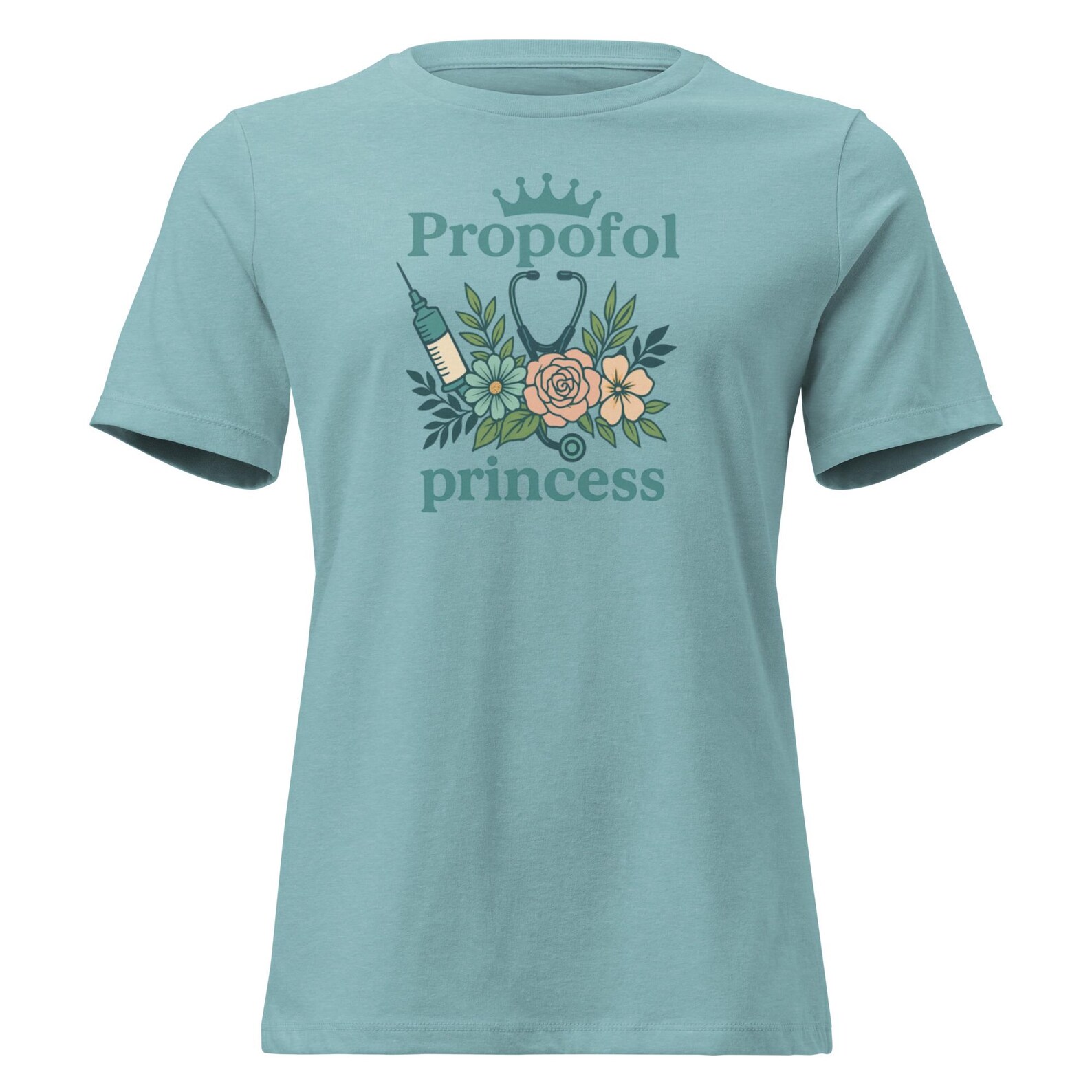Propofol Princess Floral Medical Shirt, Cute CRNA Nurse Anesthesia T ...