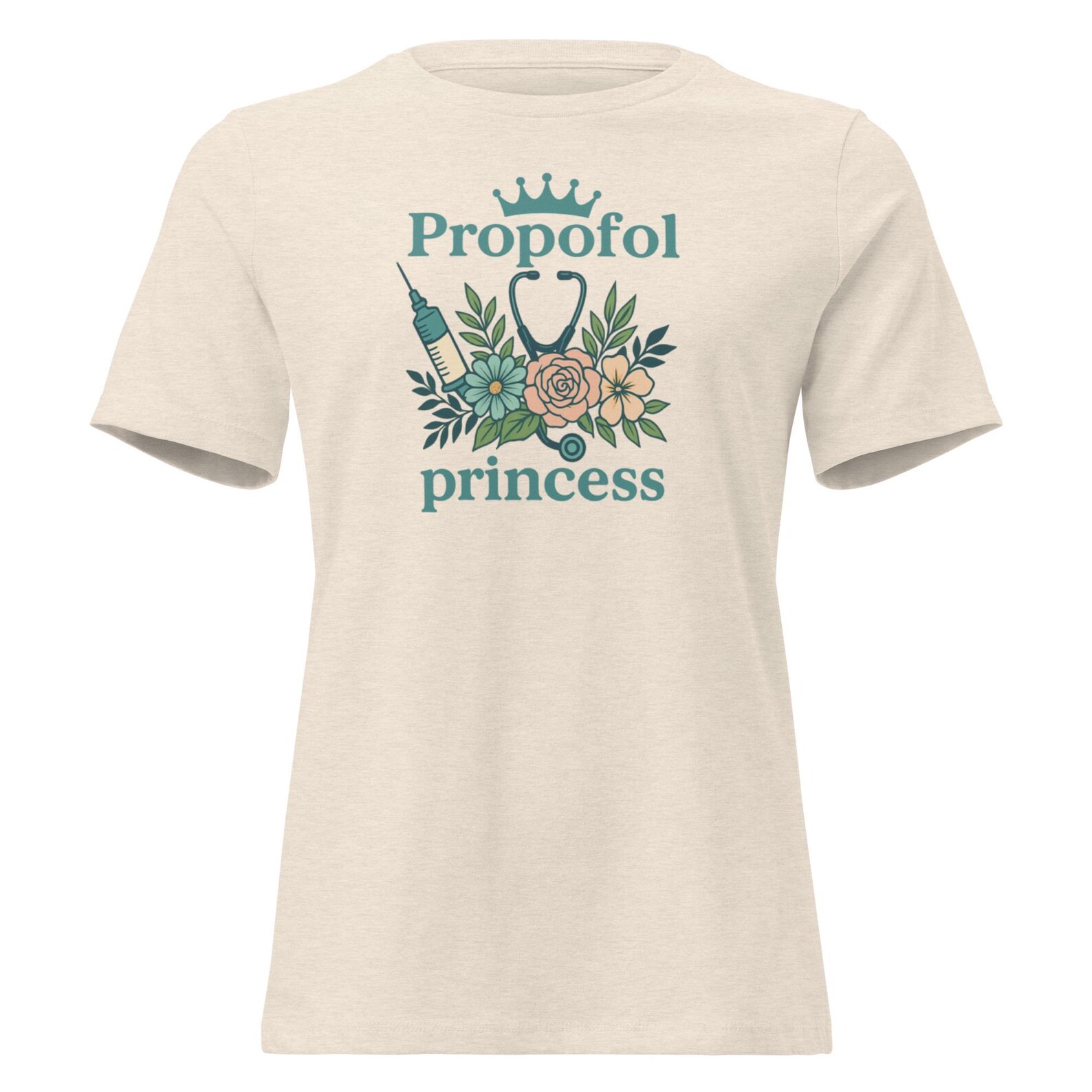 Propofol Princess Floral Medical Shirt, Cute CRNA Nurse Anesthesia T ...