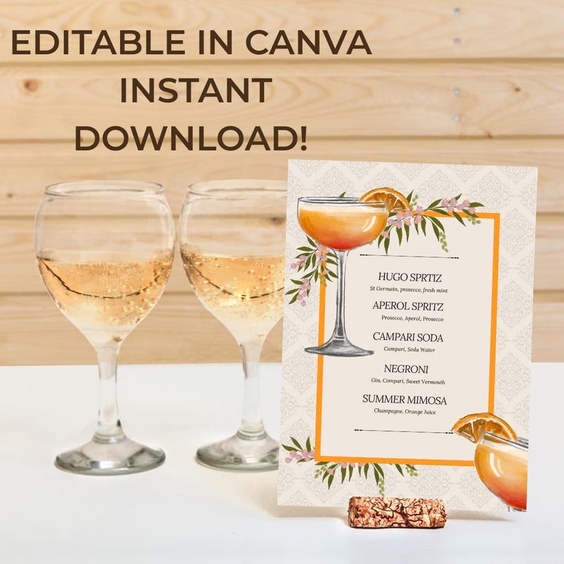 Mimosa Bar Menu - Etsy