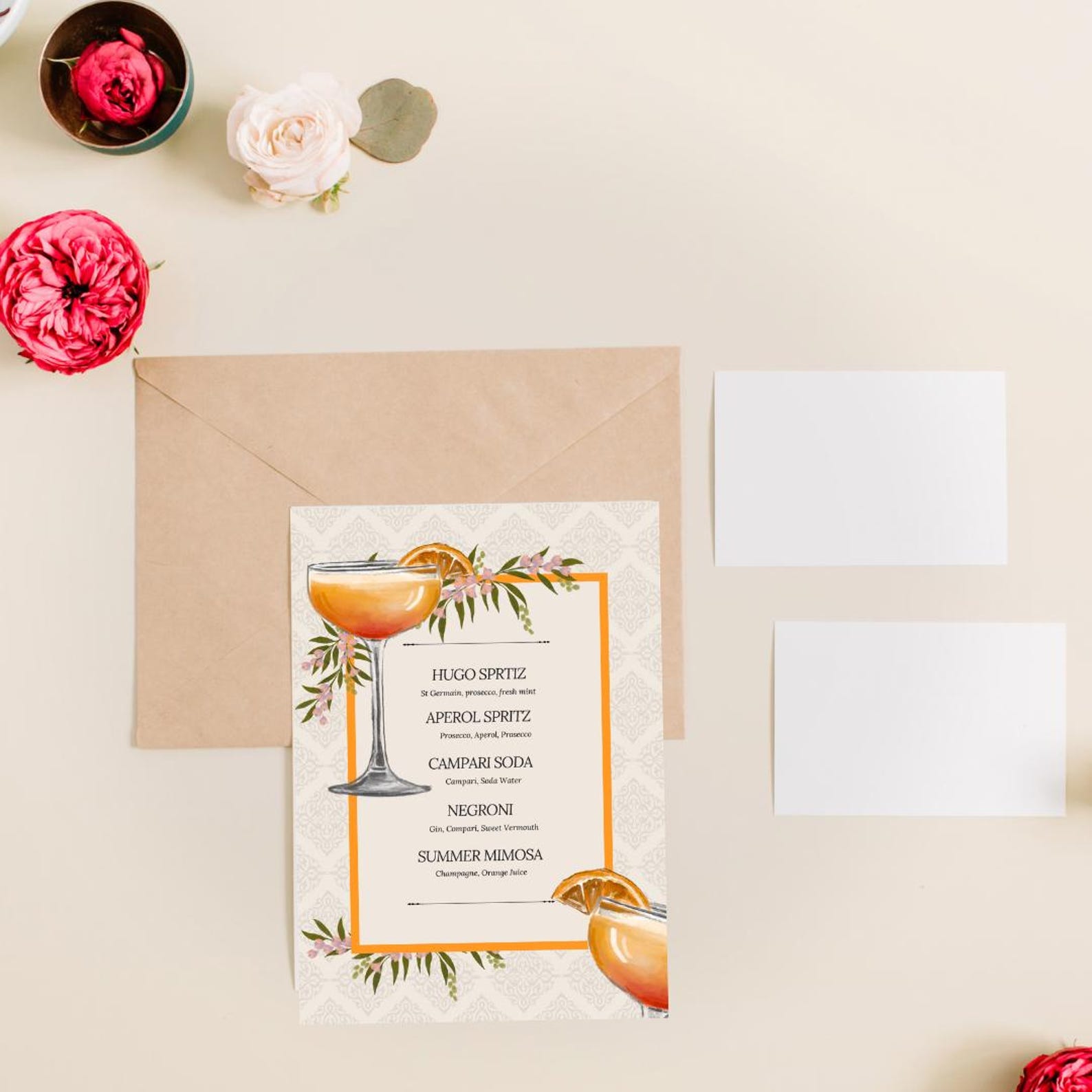 Editable Spritz Bar Menu Template: Minimalist Cocktail Sign (canva ...