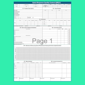 QRQC & 8D Report Excel Template | Problem Solving Tool (printable) - Etsy