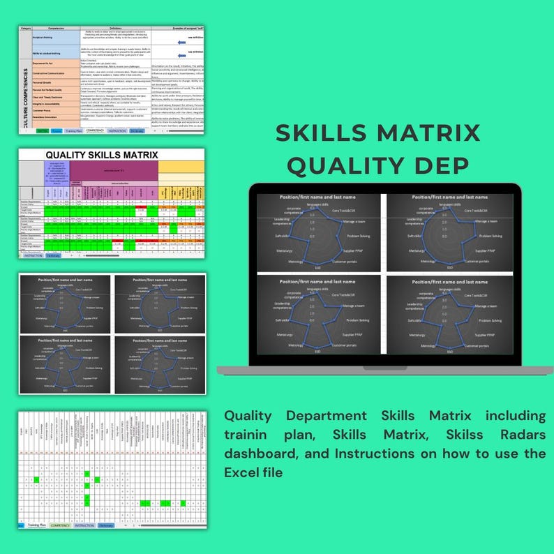 Quality Skills Matrix Excel | Employee Training Plan Tracker ...