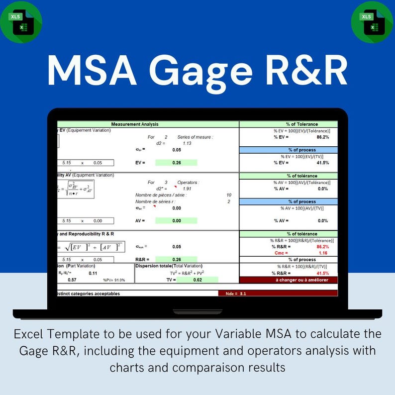 Variable Gage R&R - Excel Template for MSA Study - Etsy