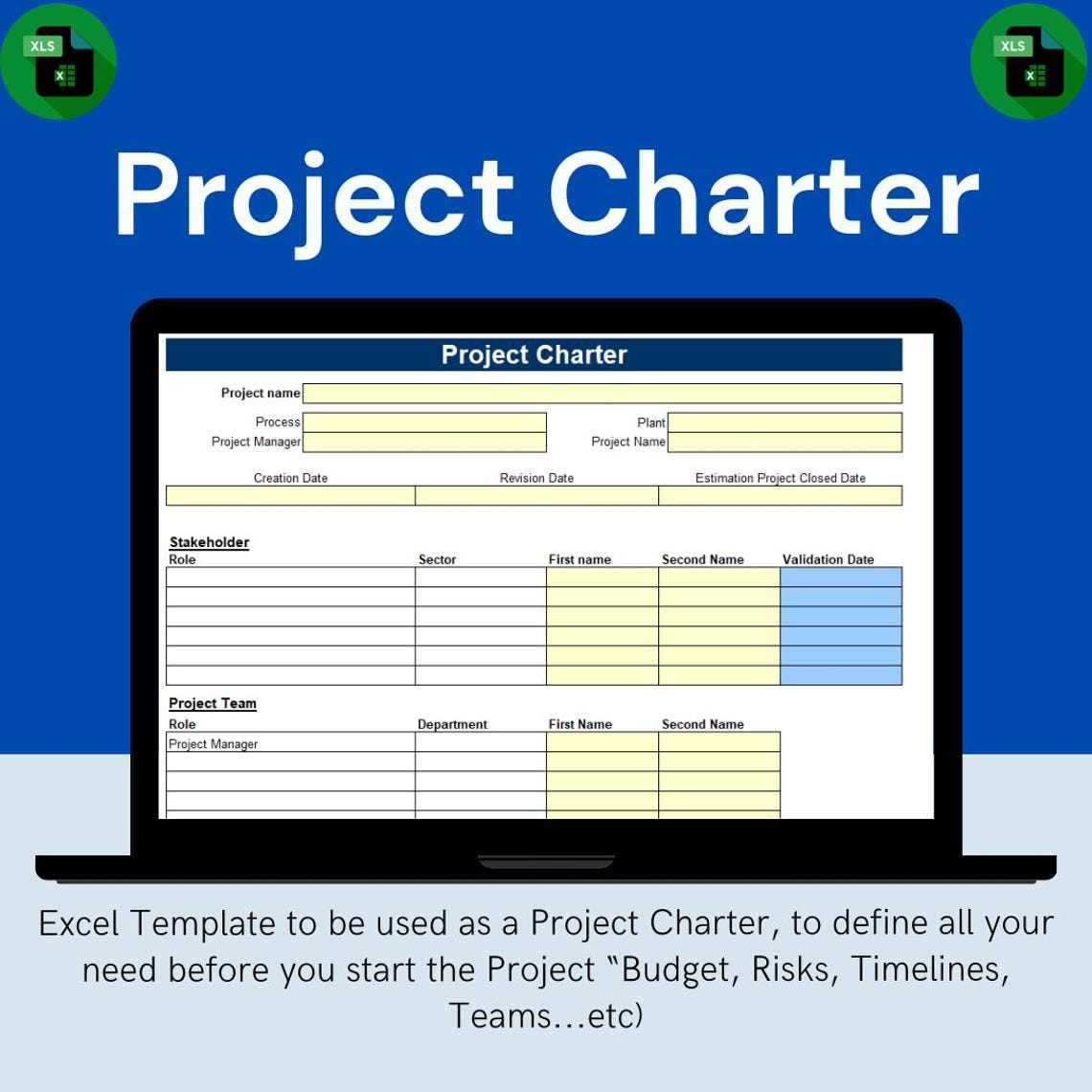 Project Charter & SIPOC Excel Template - Etsy