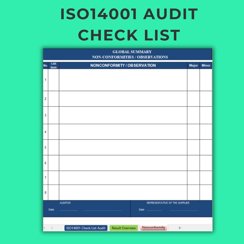 ISO 14001 Audit Checklist Pro | Environmental Compliance Tool ...