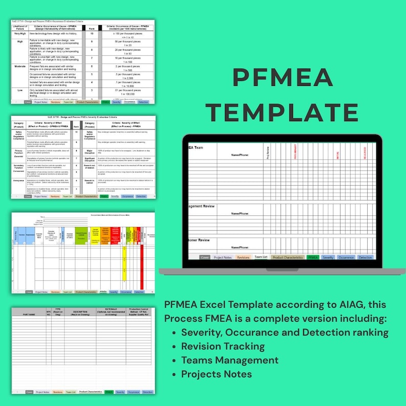 PFMEA Excel Template: AIAG Standard Process FMEA With Risk Assessment ...