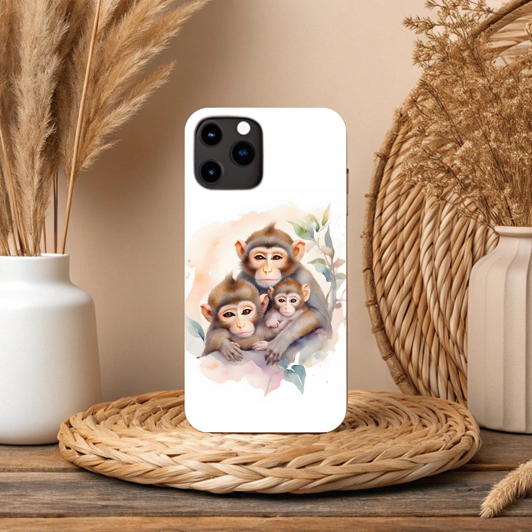 Funny Monkey and Stripes Phone Case, Cute Monkey Design Phone Cases ...