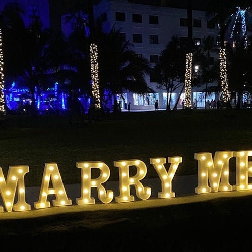 Marry Me Set Light up Letters Marquee Marry Me Sign Lights | Etsy UK