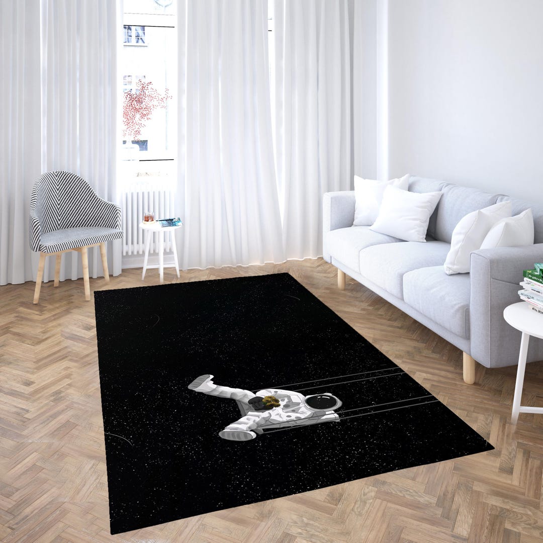 Astronaut Space Swing Rug, Outer Space Art Carpet, Galaxy Theme Floor ...