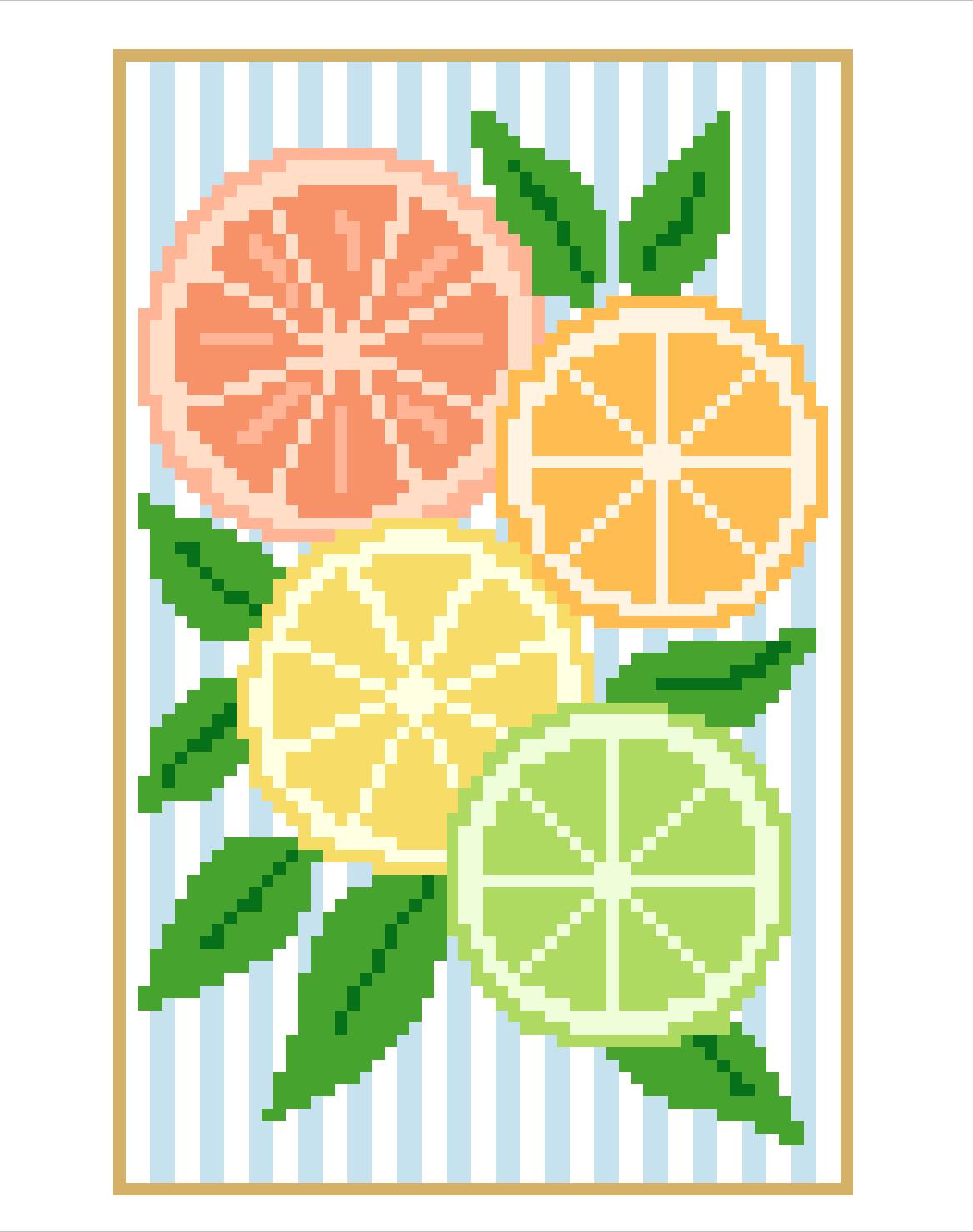 Citrus Medley Needlepoint Chart (digital) - Etsy