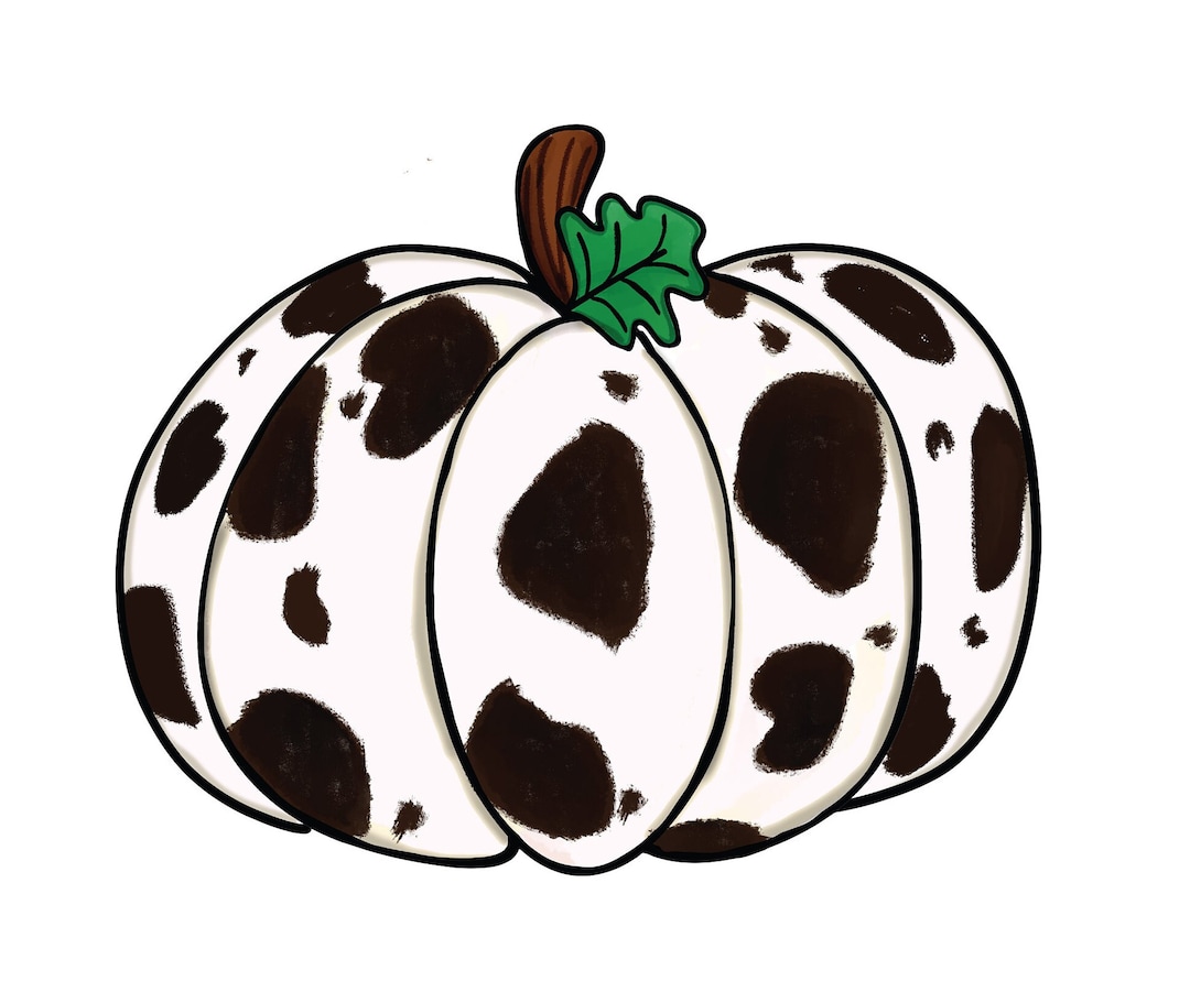 12.4x10.2 Fall Pumpkin Cow Print Wreath Sign 1177 - Etsy