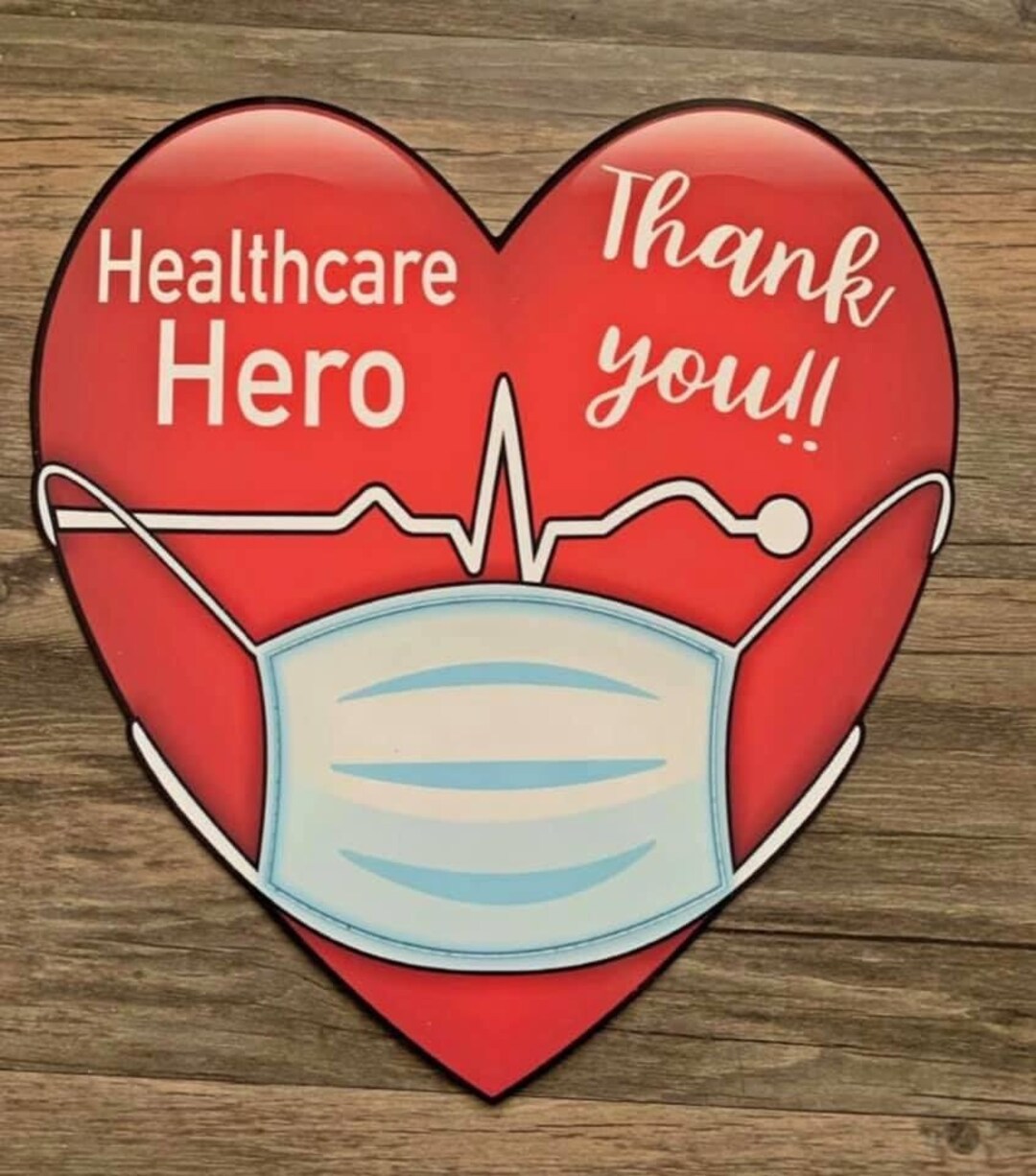 10.5x11 Healthcare Hero Heart Wreath Sign -#313- Metal Sign-wreath Sign ...