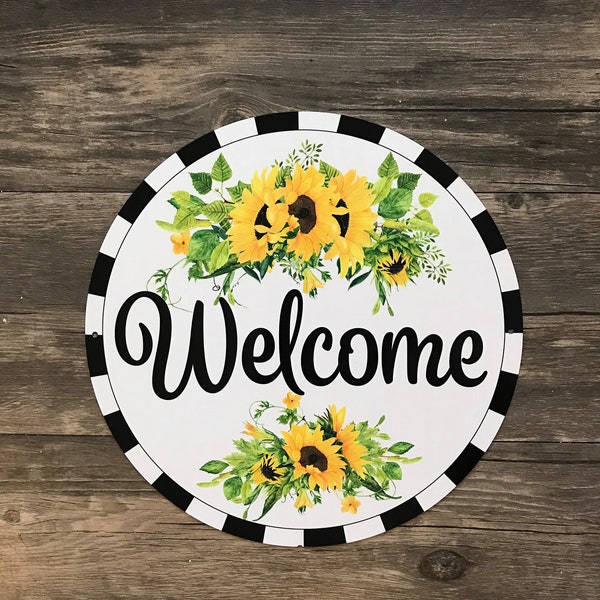 Metal Sunflower Welcome Signs - Etsy