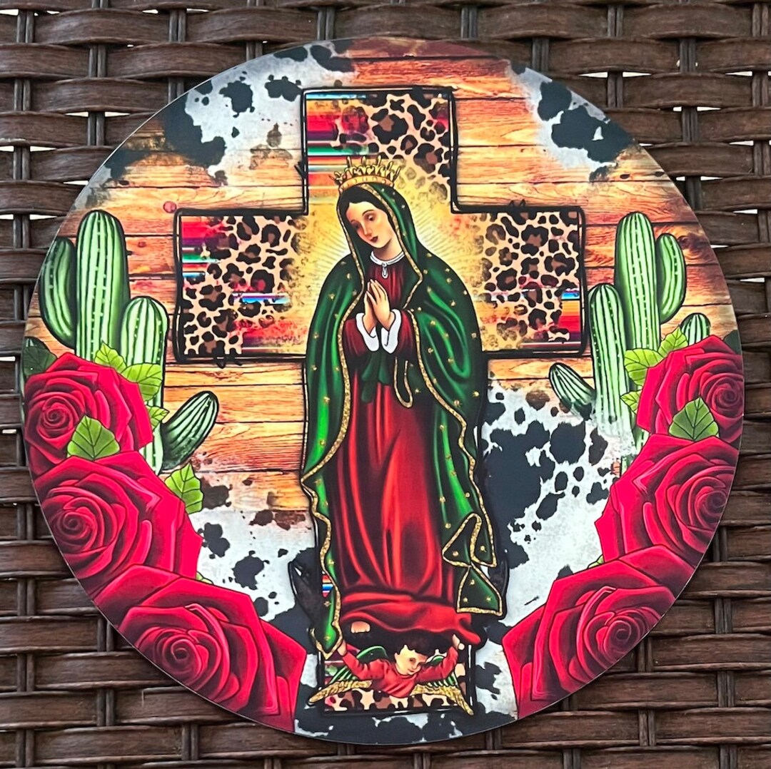 Inspirational Lady of Guadalupe Wreath Metal Sign #1529 Wreath ...