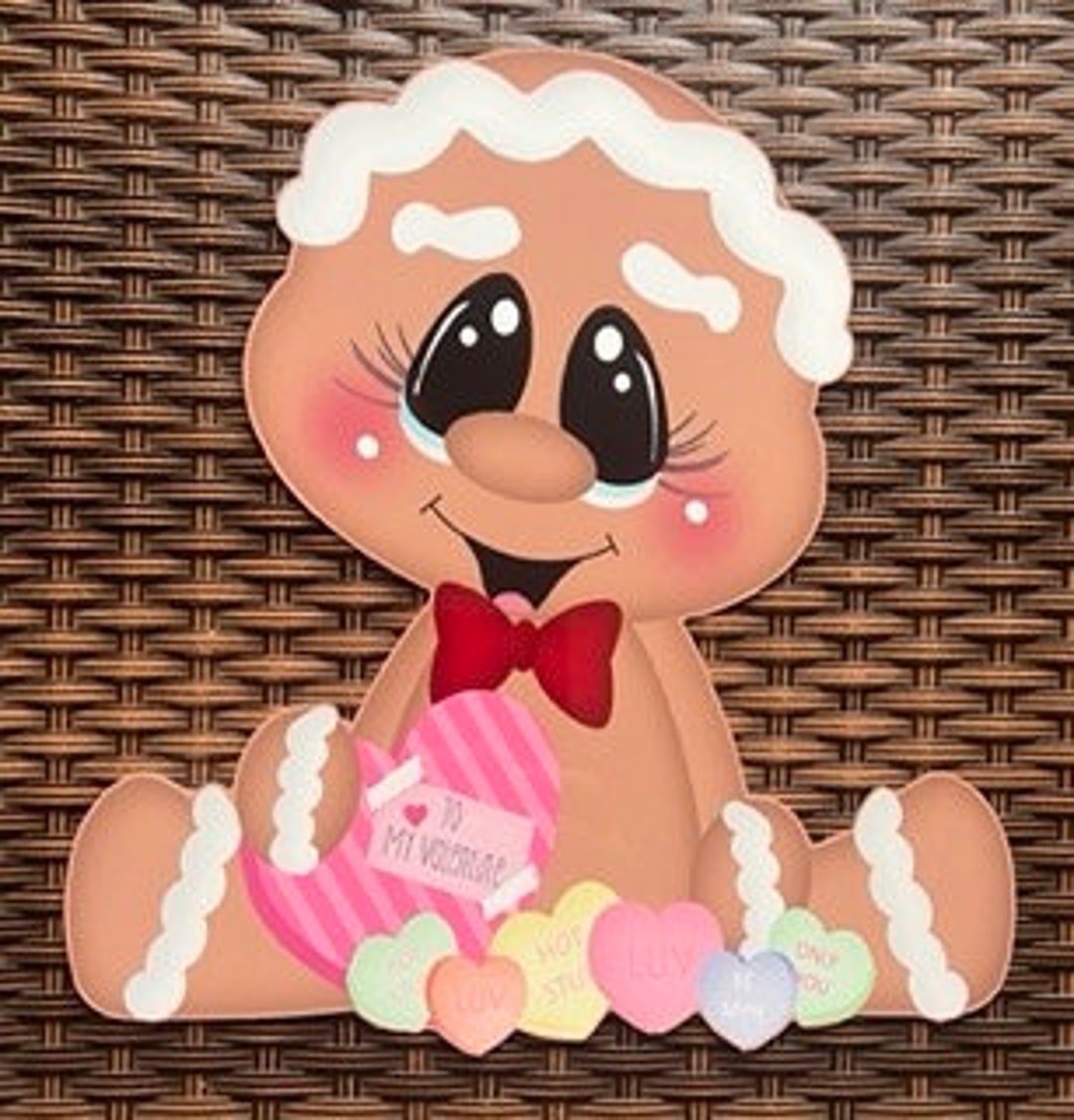 11.3x10.5" Valentines Gingerbread Love Conversation Wreath Sign #1393 ...
