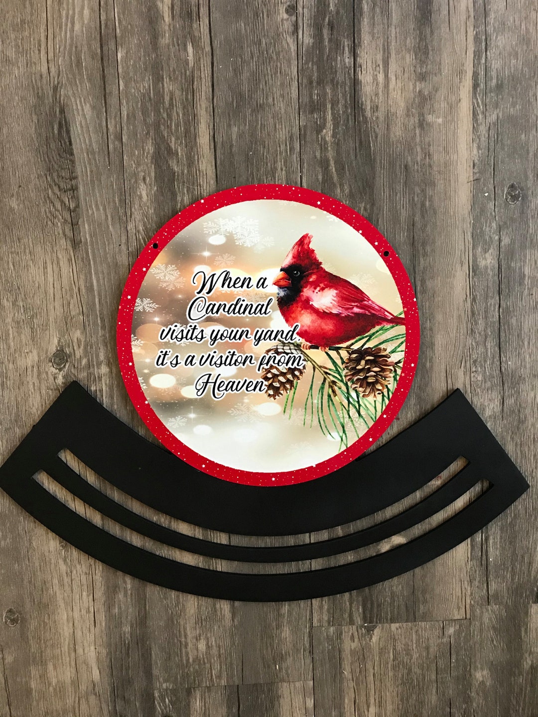 19x15 Cardinal Sign With Rails - #177 - Door Hanger - Wood Rails ...