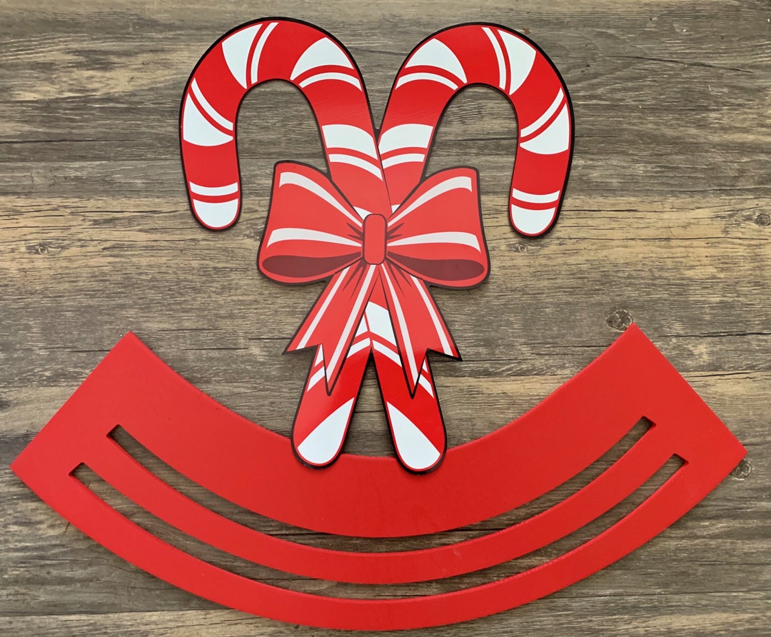 Christmas Candy Cane Metal/wood Backing With or Without Rails #414 Door ...