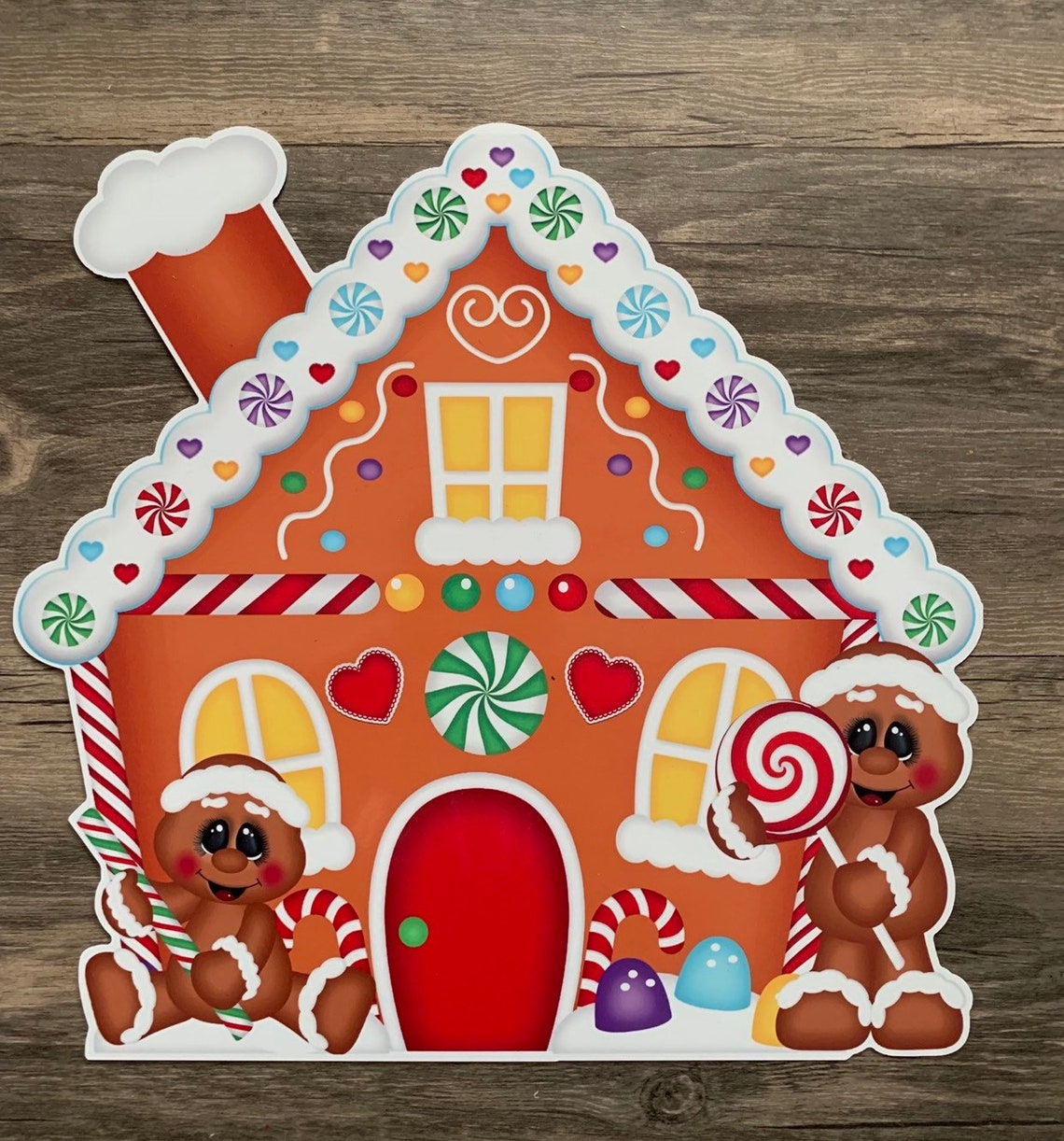 11x10.6 Christmas gingerbread house metal wreath sign 109 | Etsy