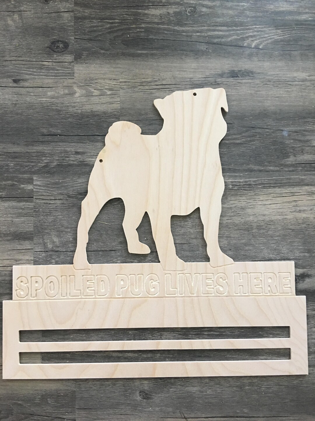 Spoiled Pug Door Hanger Sign With Rails Door Hanger Sign - Etsy Singapore