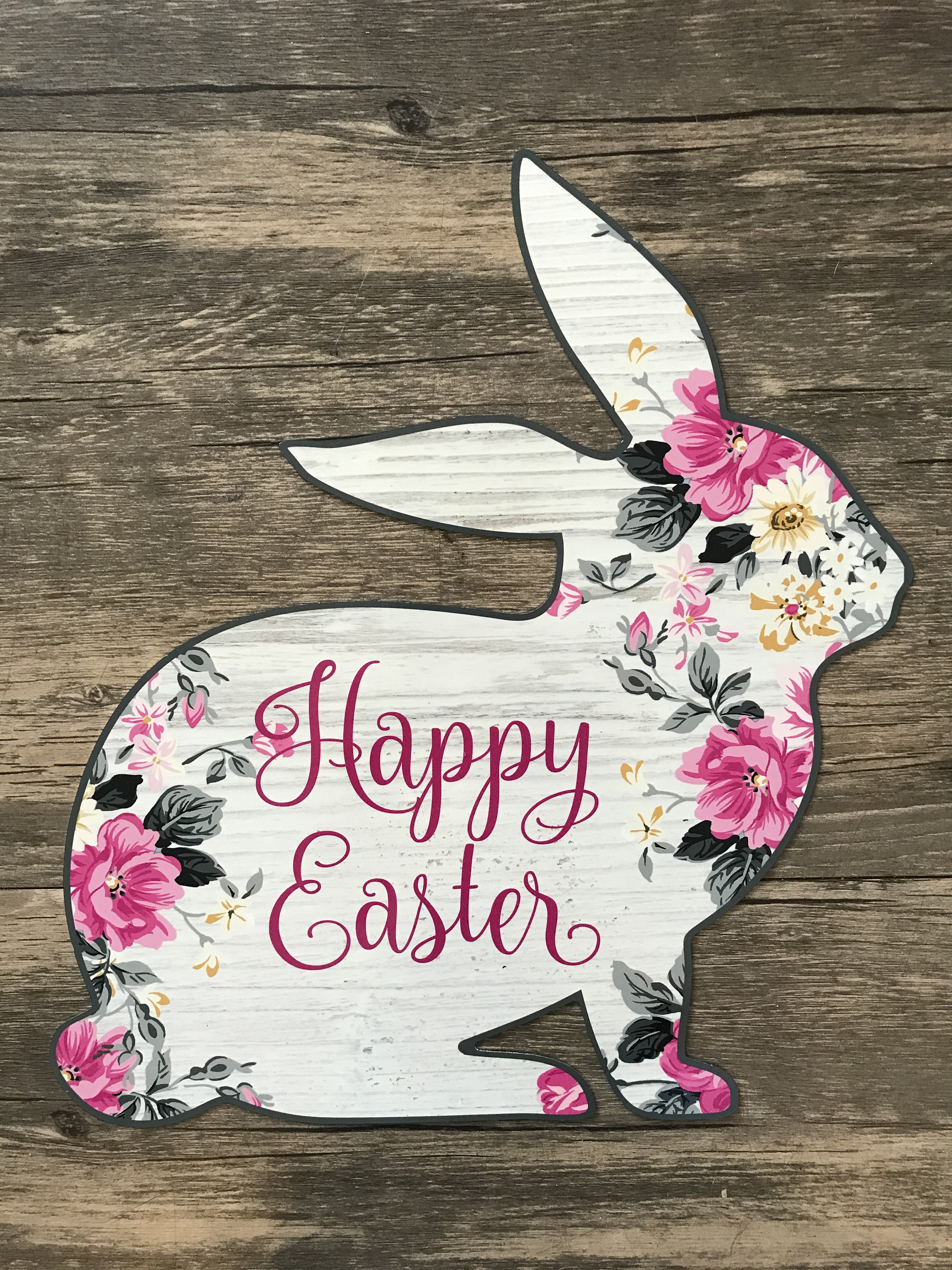 Floral Easter Bunny Wreath Sign 210 Metal Sign Wreath | Etsy