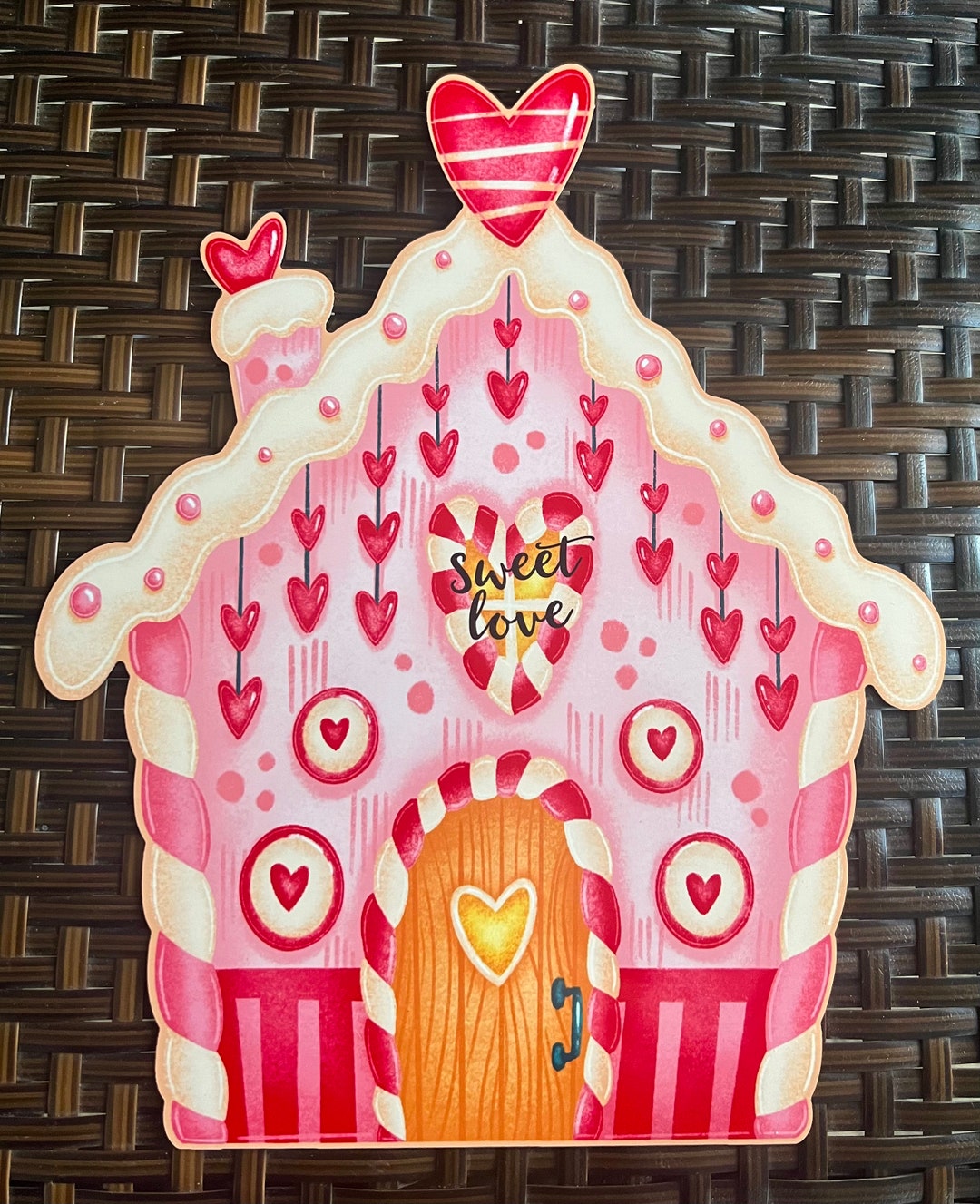 12.3x10" Valentines Candy House Sweet Love Sign #1380 Wreath Attachment ...